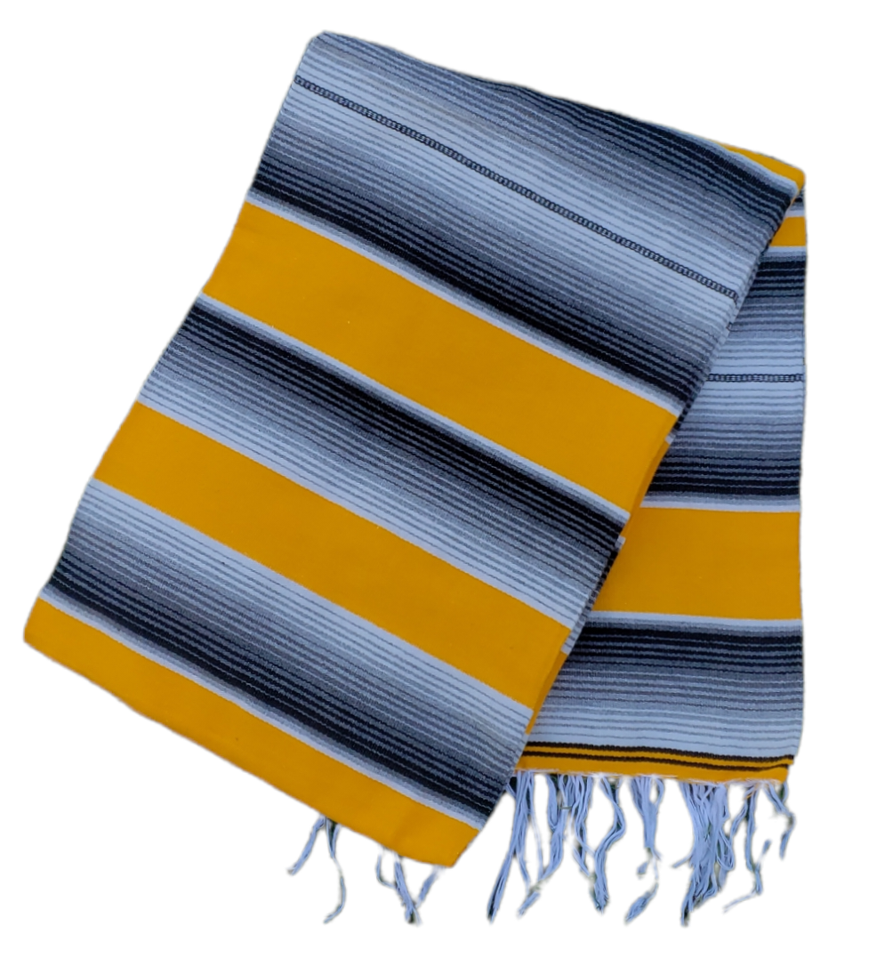 Serape Mexican blanket Seat cover Biker Lowrider motorcycle Yellow Gray ...