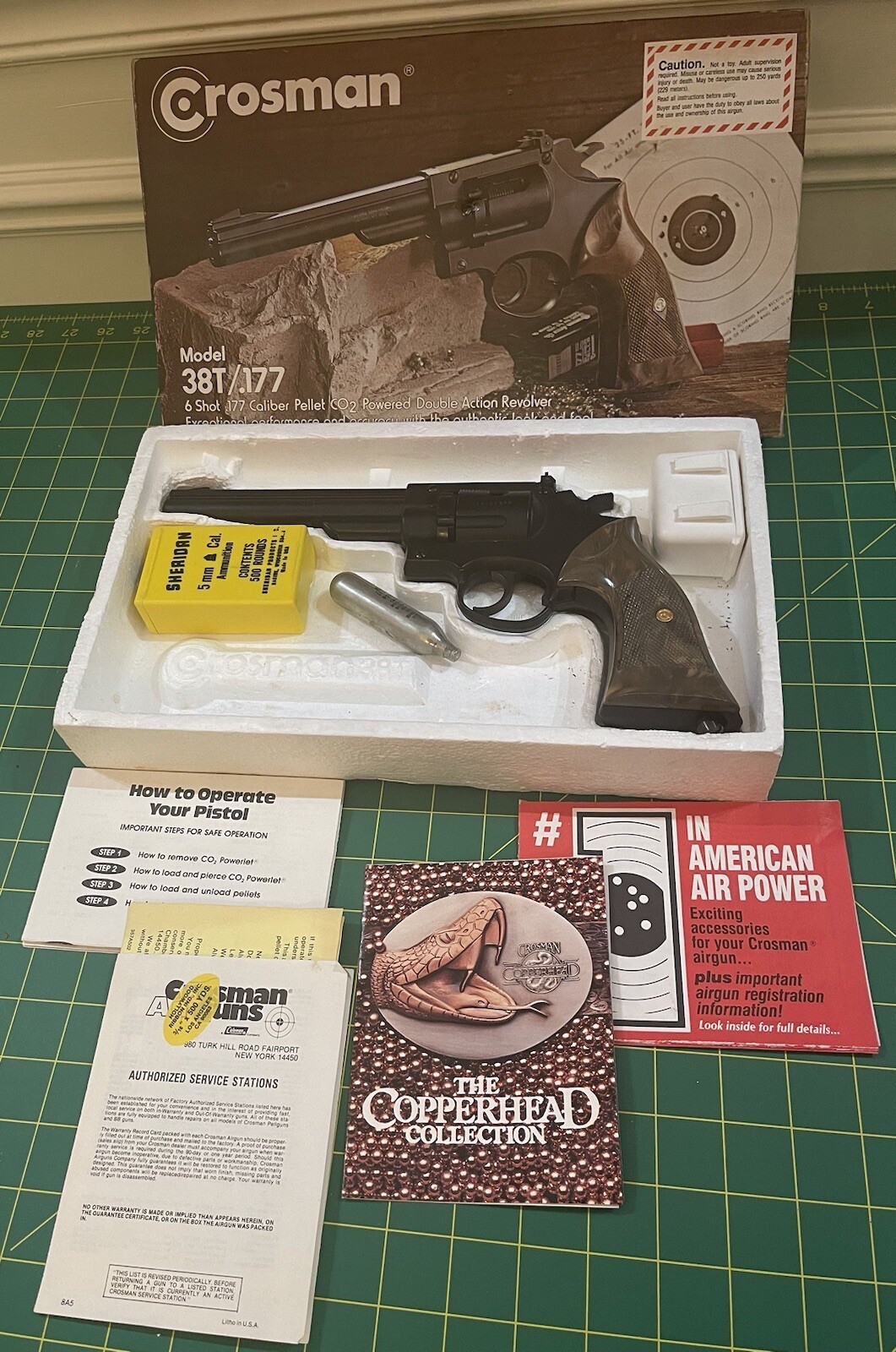 VTG Crosman Model 38t/.177 6 Shot 357 Co2 Pellet Pistol Double Action ...
