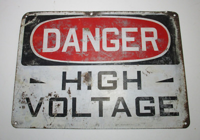 Vintage Danger High Voltage Cast Iron Metal Industrial Retro Road ...