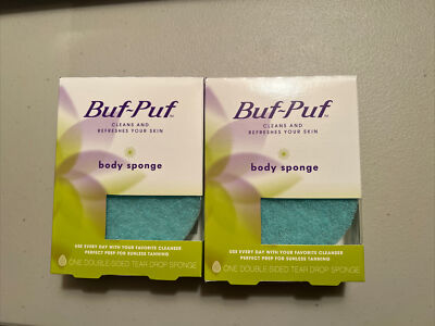 2 Pack Buf Pufs Buf Puf Body Bath Sponges for Shower Aqua Green 1 each ...