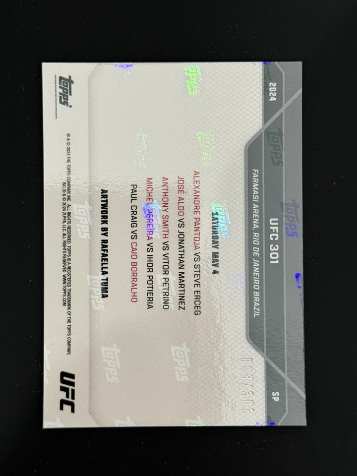 2024 Topps Now UFC 301 Artist Fight Poster SP /301 Rare! Qty Avail | eBay