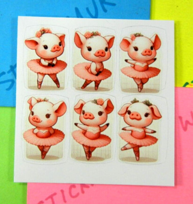 Ballerina Pigs Mini Stickers Sheet | eBay