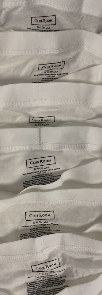 $30 Club Room Men's White Tagless Cotton 6-Pack Underwear Boxer Brief ...