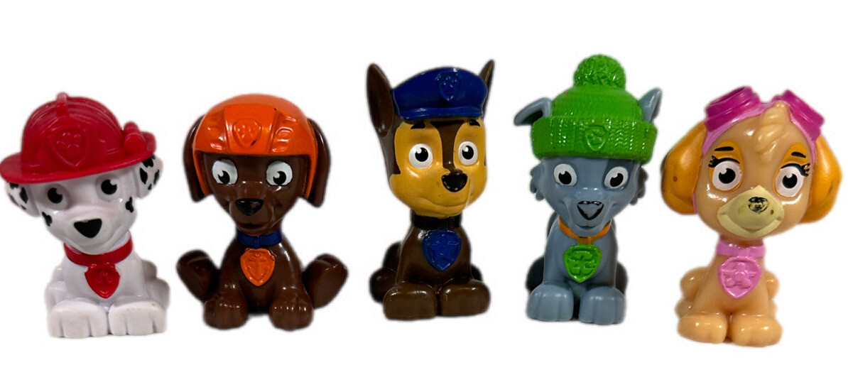 Paw Patrol Mini Figures Toy Set of 5 - Rocky Zuma Skye Marshall Chase 1 ...