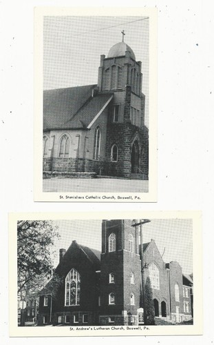 PA Boswell Pennsylvania Lot of 2 Lutheran & Catholic Church Somerset ...