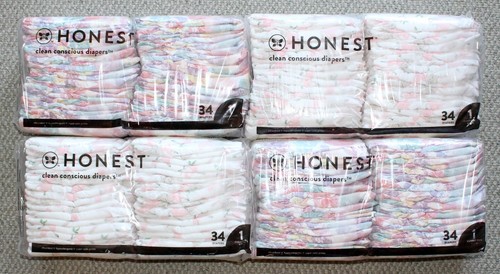 Lot of 136 • The Honest Company DIAPERS Size 1 • ROSE BLOSSOM & TUTU ...