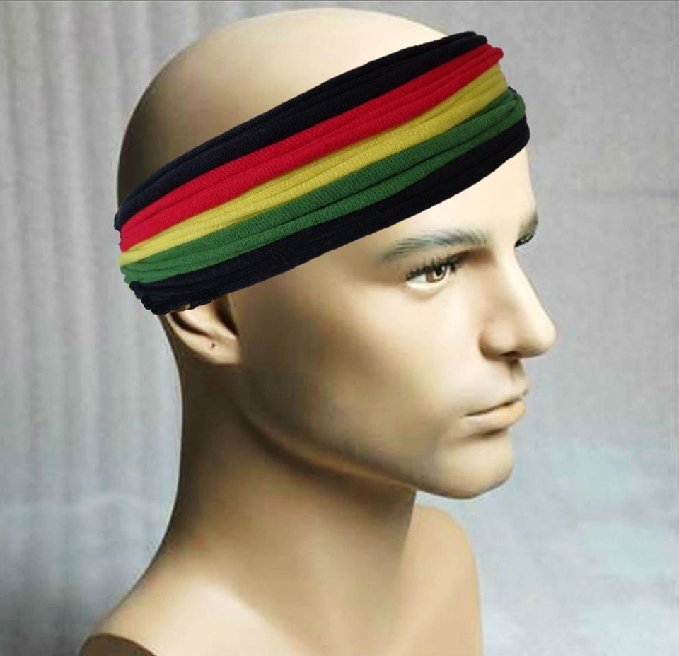 Rasta Headband Reggae Dreadlock Mens Girls Headband Head Wrap Jamaica ...