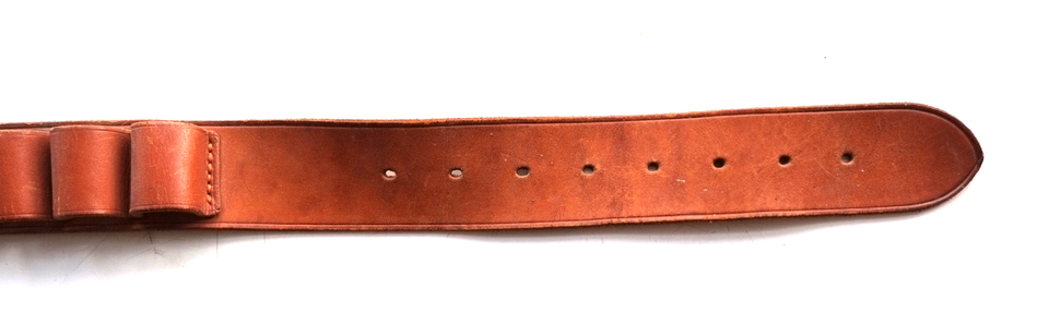 SUPERB HAND SEWN LEATHER CARTRIDGE BELT L 12 BORE GAUGE game bag gun ...