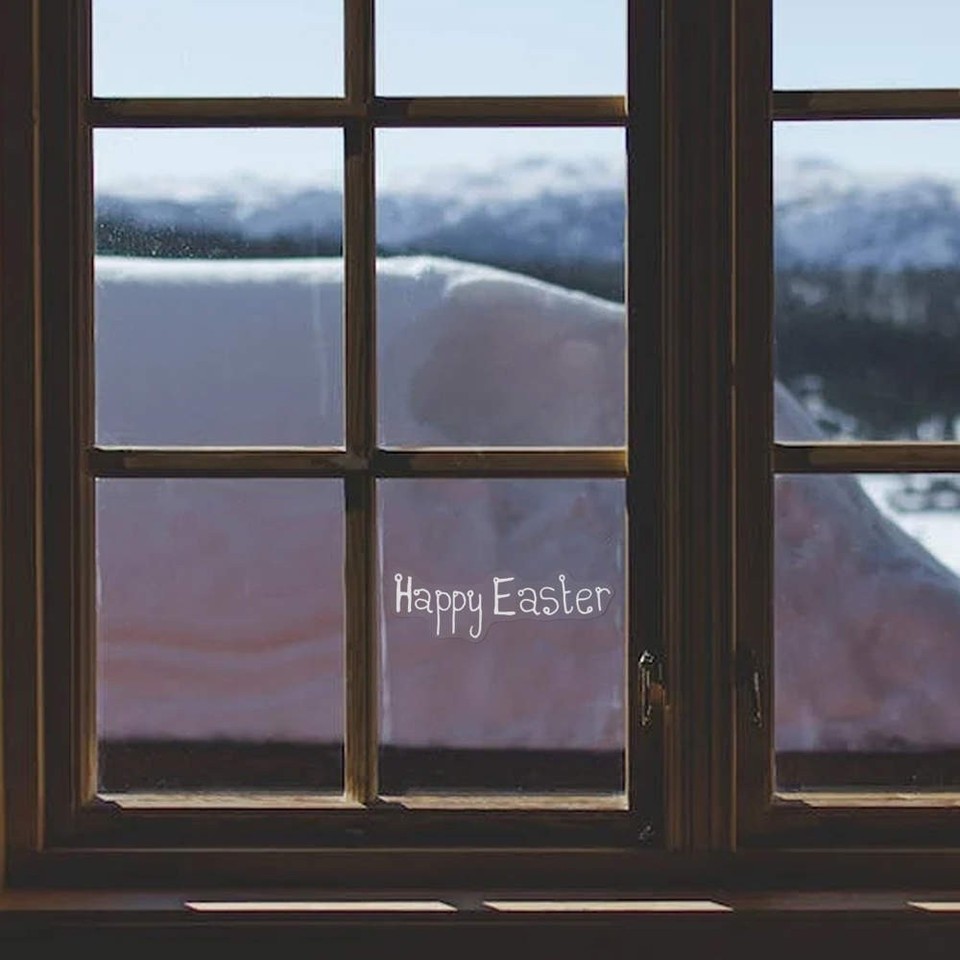 'Happy Easter Text' Static Window Clings / Stickers (WC005535) | eBay