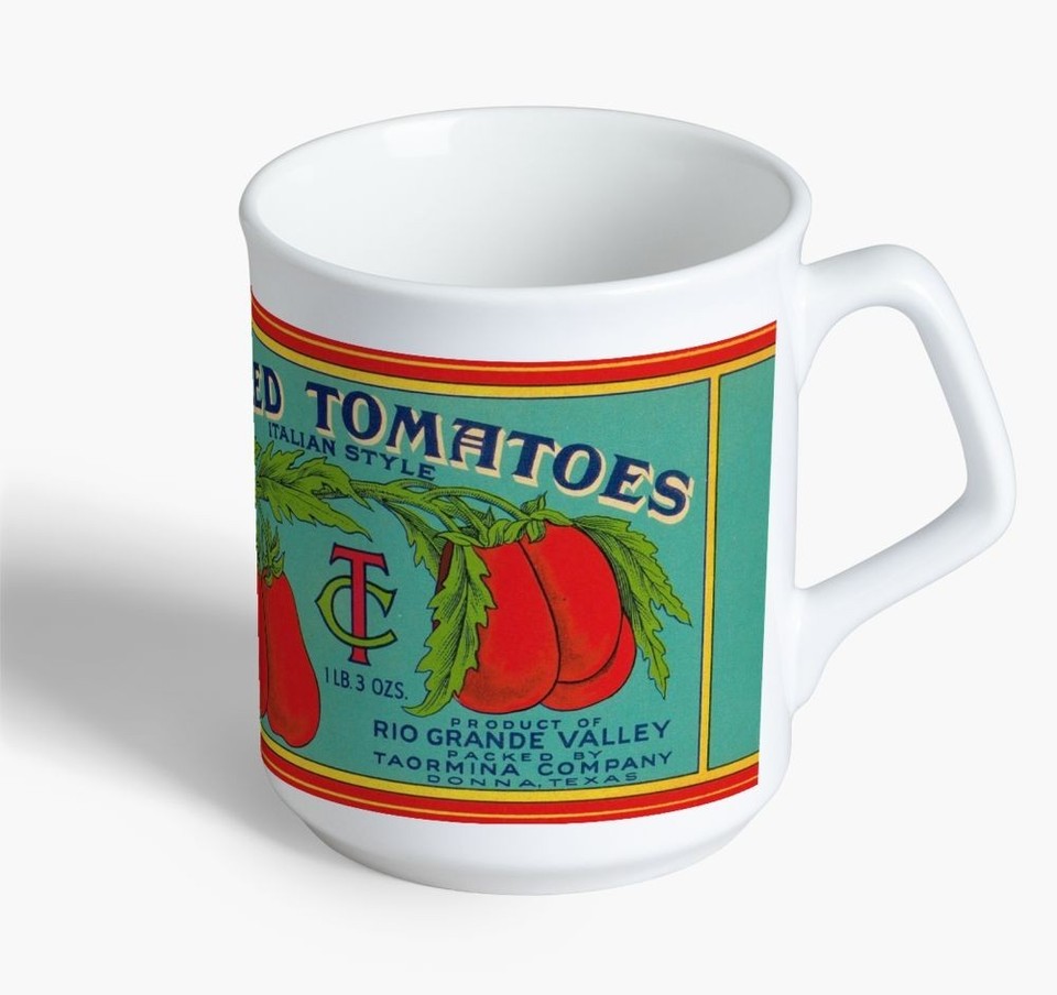 POLLY BRAND PEELED TOMATOES - RETRO STYLE CERAMIC MUG (FREE SHIPPING ...
