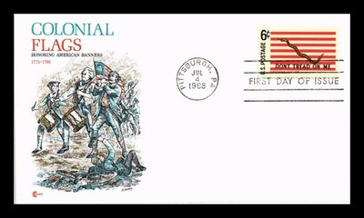 US COVER FIRST NAVY JACK COLONIAL FLAGS FDC COVER CRAFT CACHET INSERT ...