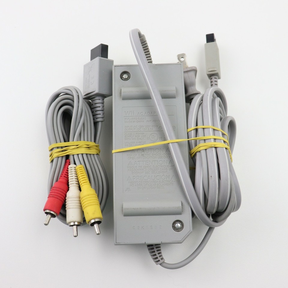 Nintendo Wii RCA ( Cable & AC Adapter Power Cord Only ) Brick ...