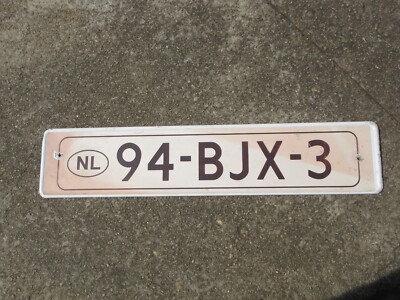 Netherlands Temporary License Plate 94 BJX 3 Holland Dutch Europe ...