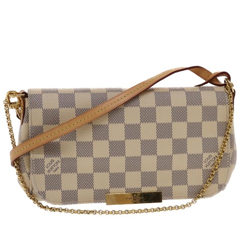 LOUIS VUITTON Damier Azur Favorit PM Shoulder Bag 2way N41277 LV Auth ...
