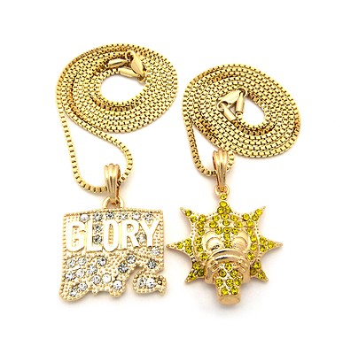New Glo Gang & Glory Boyz Pendant &24"&30" Box Chain Necklace Set RC999 ...