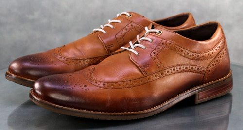 Rockport $120 Men's Lightweight Wingtip Dress Shoes Size 10.5 Brown ...