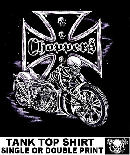 RADICAL SKELETON CHOPPER MALTESE CROSS MOTORCYCLE RIDER BIKER SKULL ...