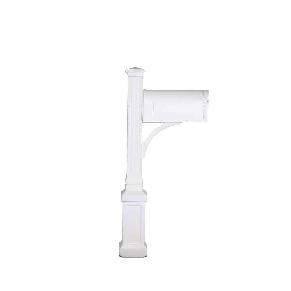 White Lexington Mailbox and Post Kit Residential Mailbox Post Mounted ...