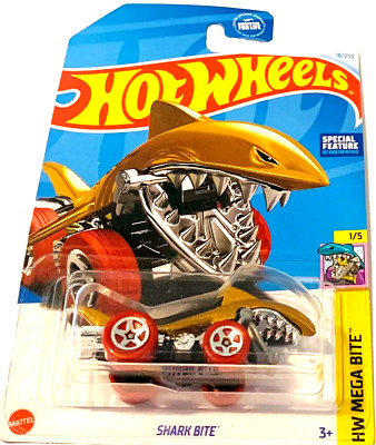 Hot Wheels Shark Bite Gold HTC01 HW Mega Bite 18/250 Special Feature ...