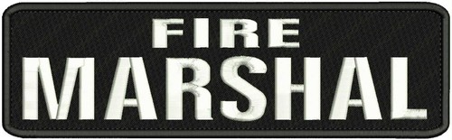 Fire Marshal Embroidery Patch 3x11hook on back White Letters | eBay