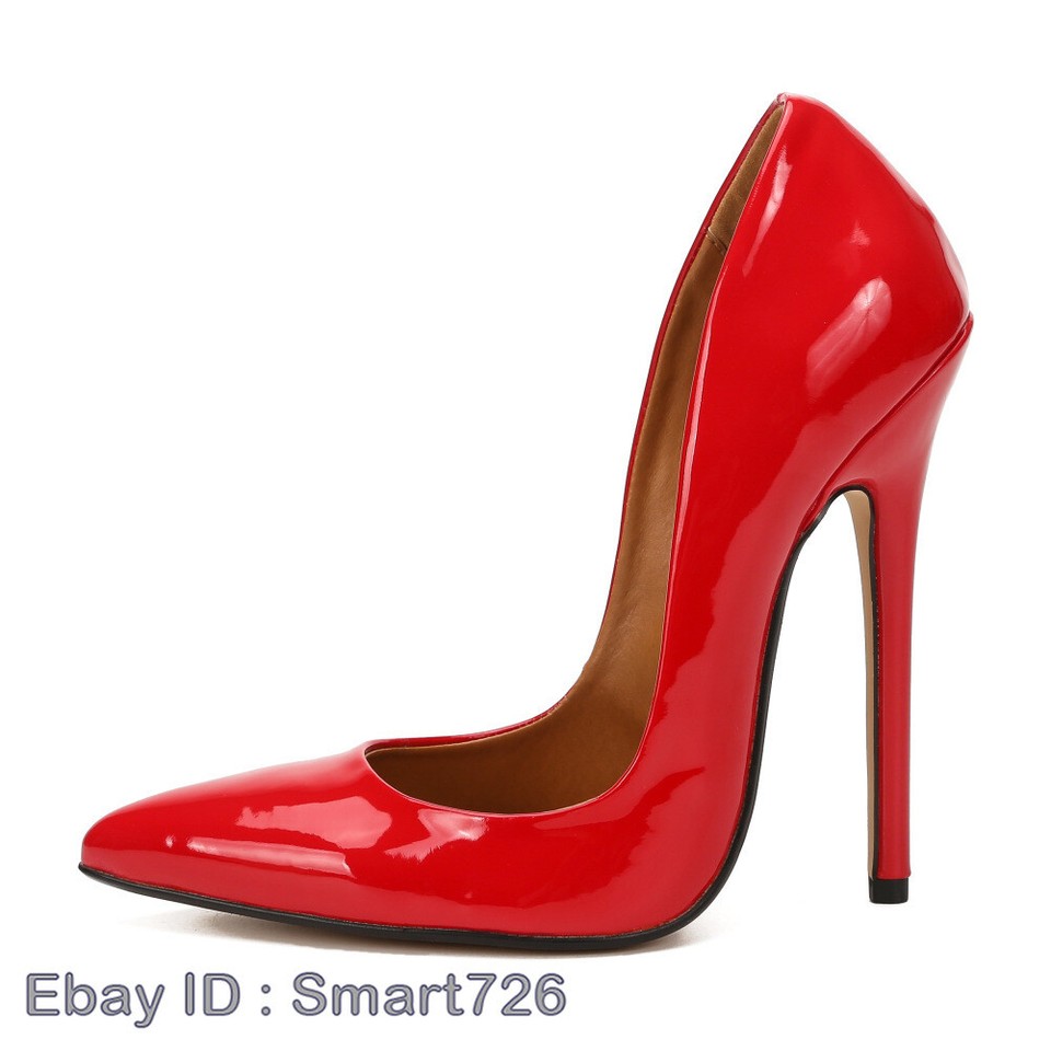 Womens Men's Pumps High Heels Patent Leather Drag Queen Crossdresser ...