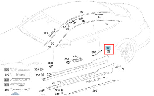 NEW MERCEDES-BENZ C W205 FASTENING CLIP A0029910971 ORIGINAL 002-991-09 ...