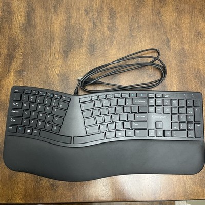Black Kensington Pro Fit Ergo Wired Keyboard USB K75400US Tested ...