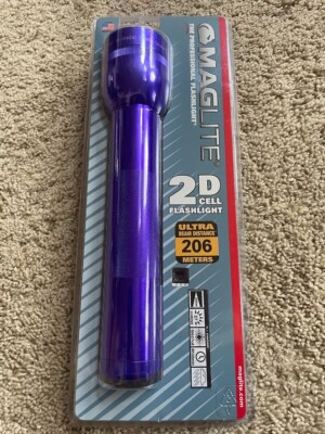 NEW! Maglite Heavy-Duty Incandescent 2-Cell D Flashlight, Purple S2D986 ...
