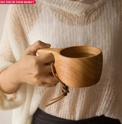 Wooden Cup Wood Coffee Tea Beer Juice Milk Water Mug Rustic Coffee Mug ...