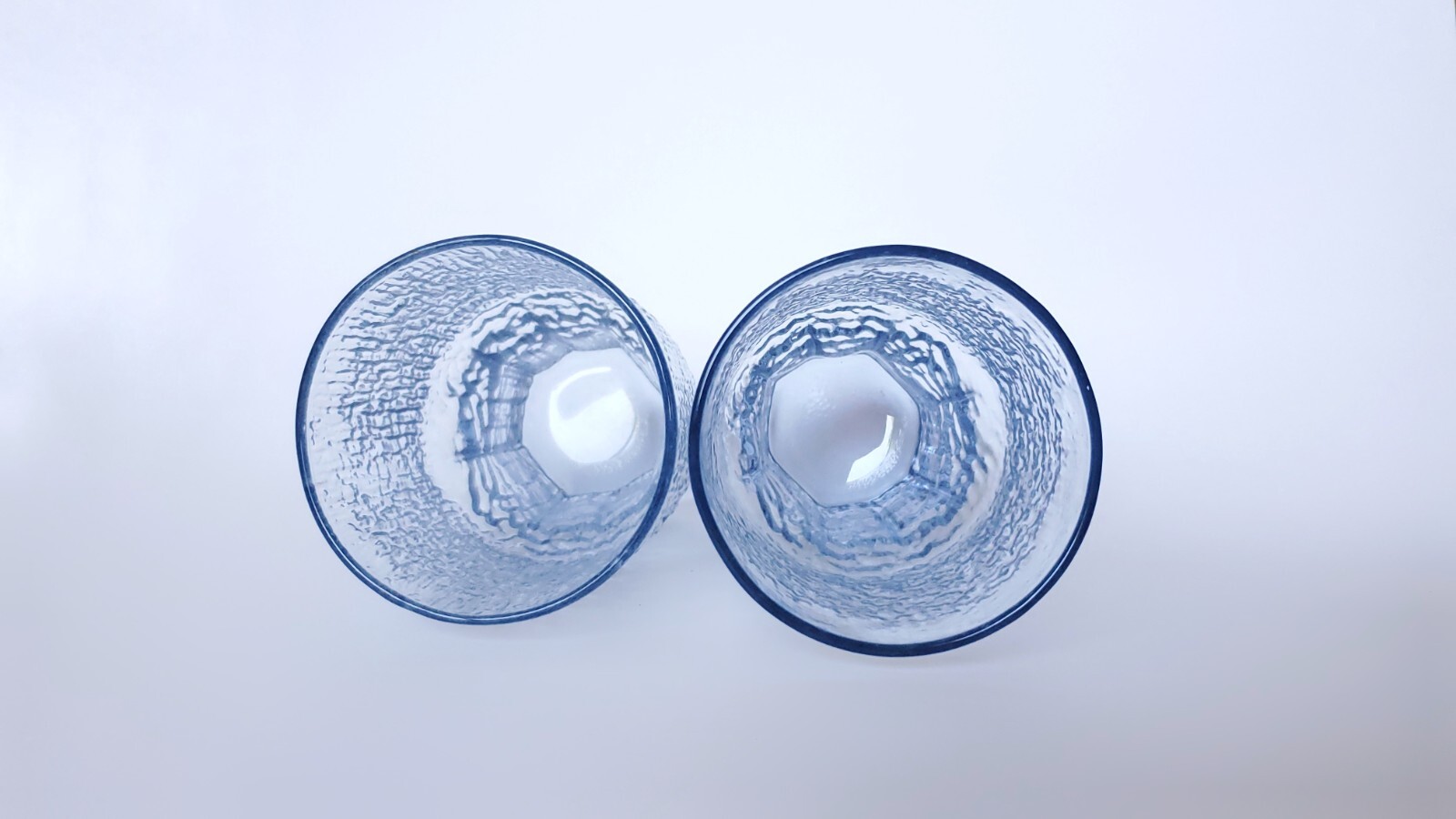 Blue Textured Highball Glass, Vtg Indiana Glass 1960s, Aslak Style ...