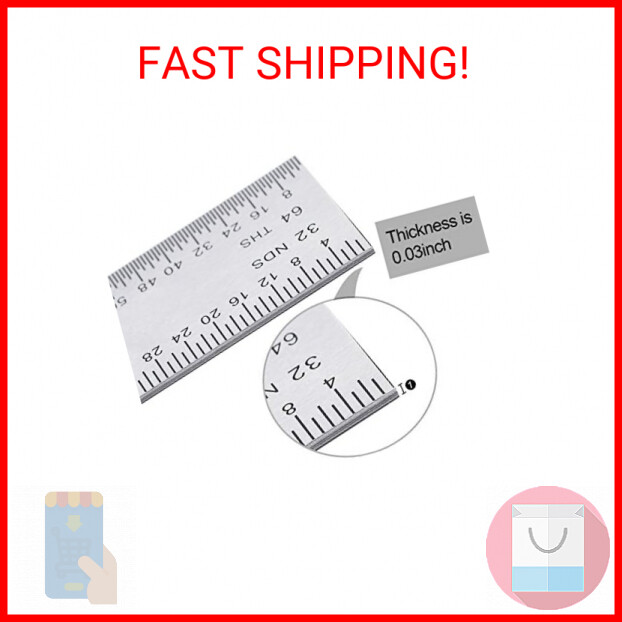 eBoot 2 Pack Stainless Steel Ruler Machinist Engineer Ruler, Rigid ...