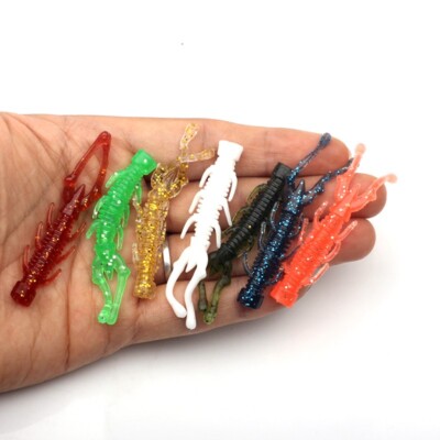 2.5inch Ned Fishing Floating Soft Shrimp Lure Crawfish Bait Rig Drop ...