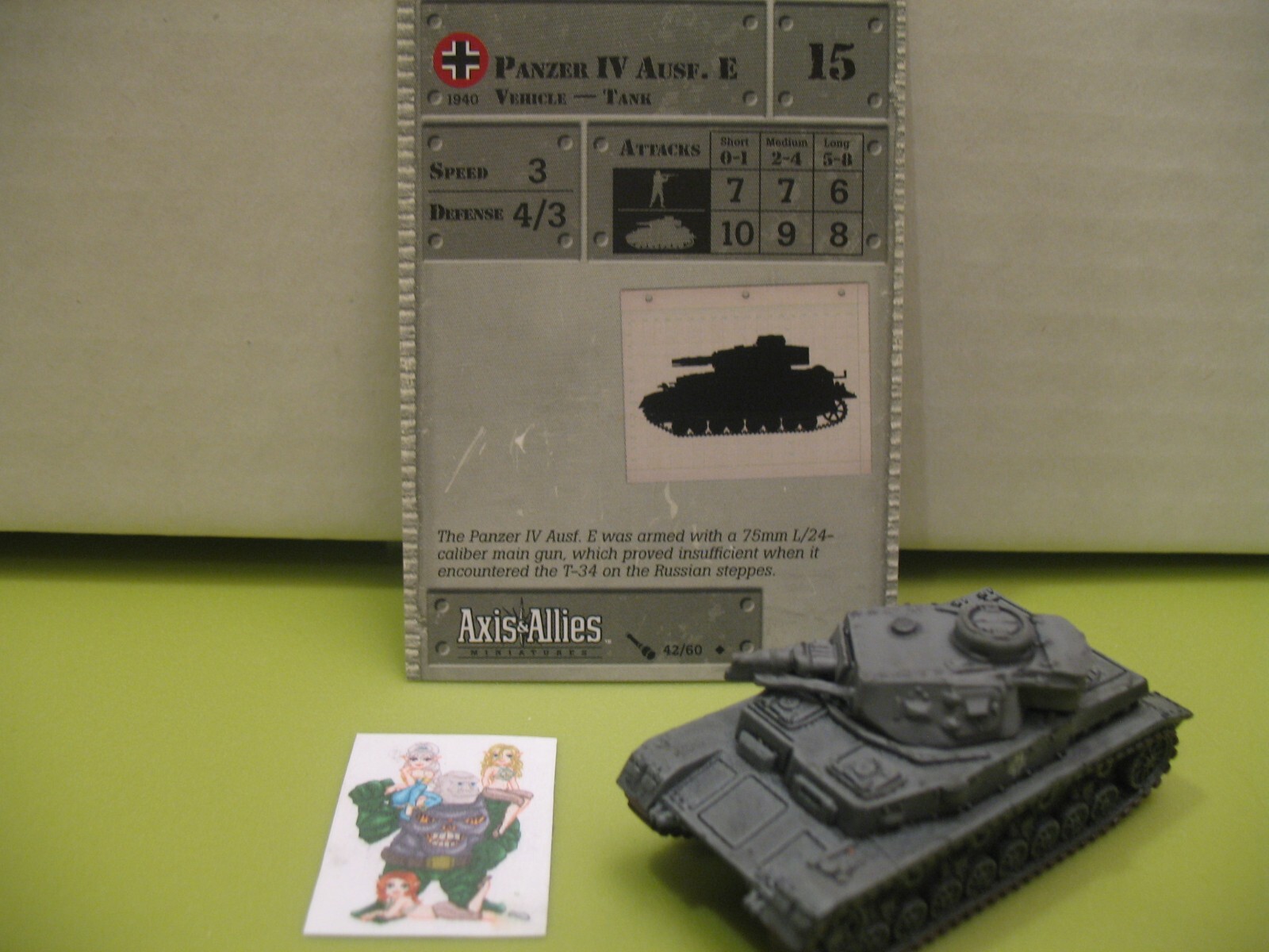 =Axis & Allies Miniatures EASTERN FRONT Panzer IV Ausf. E with card 42/ ...