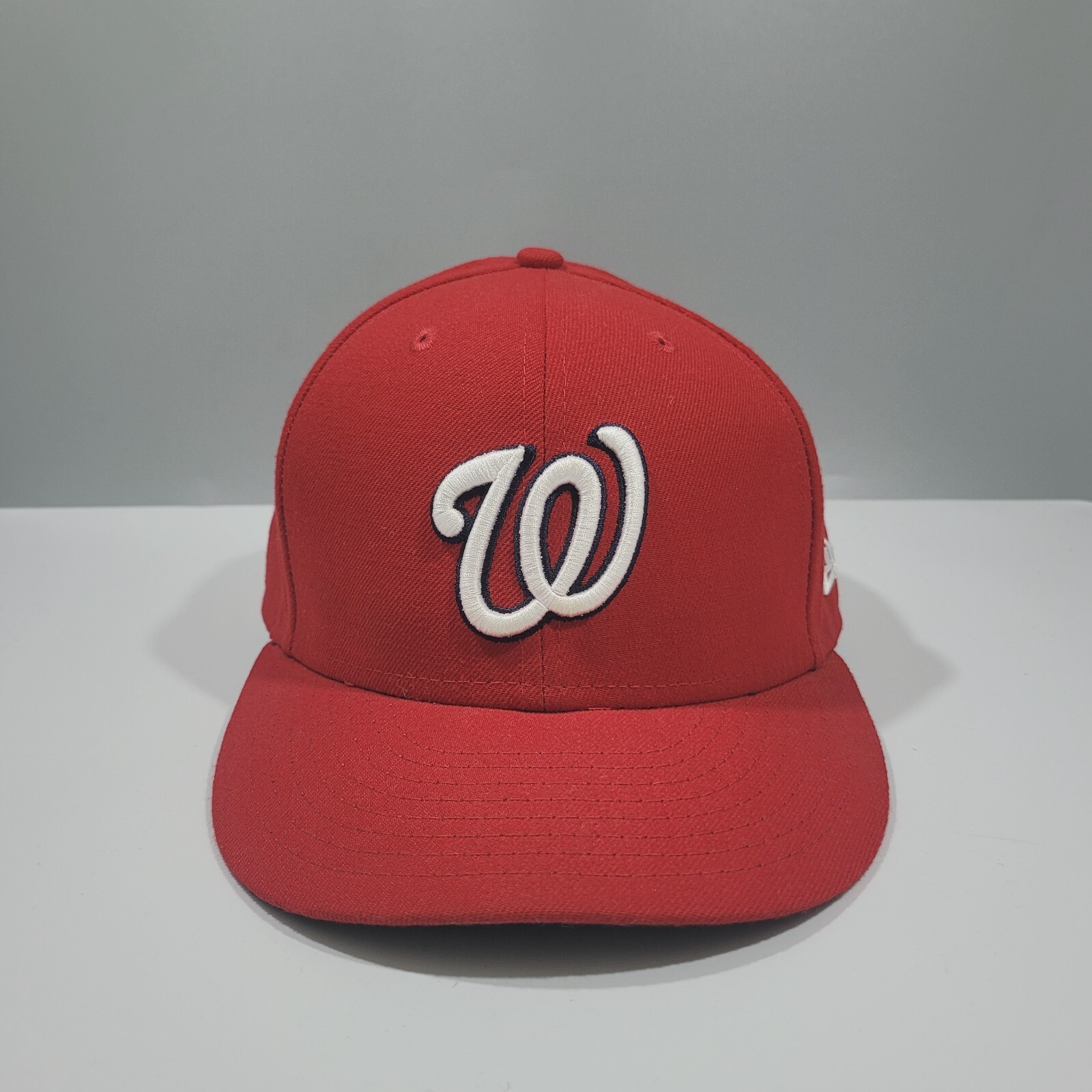 Washington Nationals Hat Fitted Mens 7 3/8 Red Plain Logo MLB Baseball ...