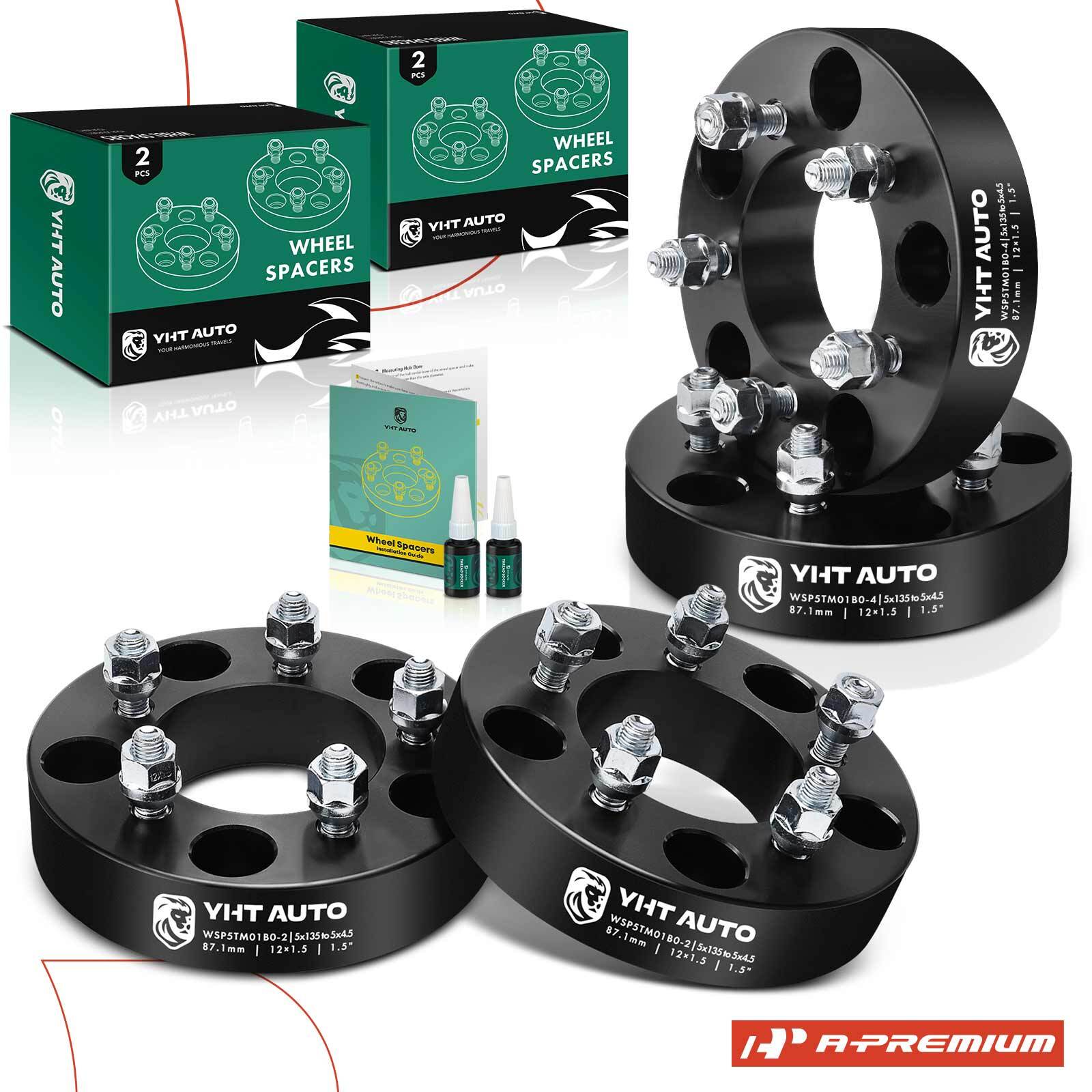 A-Premium 4x Wheel Adapters for Ford Lincoln 5x135 to 5x4.5 1.5 M12x1.5 ...