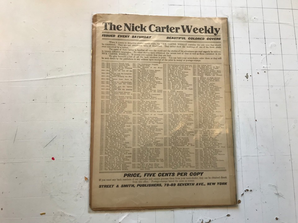 New Nick Carter Weekly no. 639 1909 march 27 Dime Novel Magazine sealed ...
