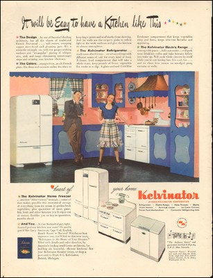 1945 Vintage ad Kelvinator`The Kelvinator Home Freezer`retro appliance ...