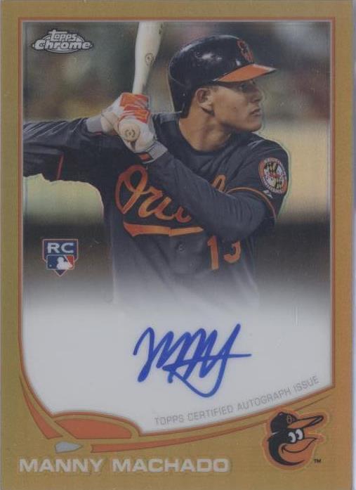 2013 Topps Chrome - Manny Machado #12 Rookie Autographs Gold Refractor ...