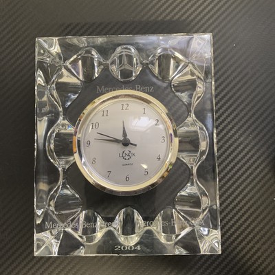 6" LENOX QUARTZ CLOCK Mercedes-Benz in HEAVY CRYSTAL CASE | eBay