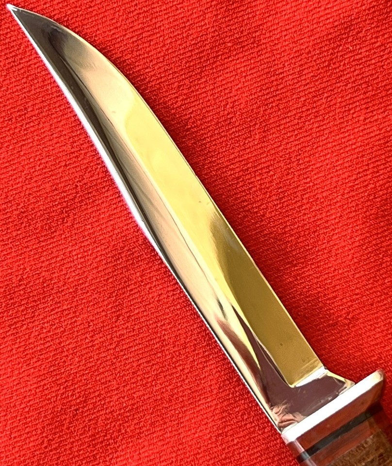 Edward Tryon Kinfolks Hunting Knife w/Original Sheath Etched Blade ...