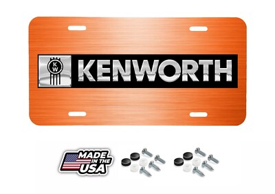 KENWORTH SEMI TRUCK LOGO ORANGE BRUSHED STEEL LOOK LICENSE PLATE | eBay