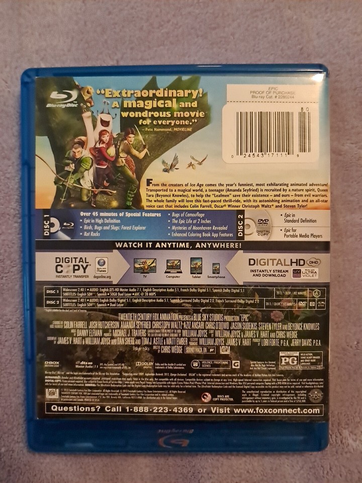Epic - Blu-ray + DVD - Blue Sky Studios - New / Sealed | eBay