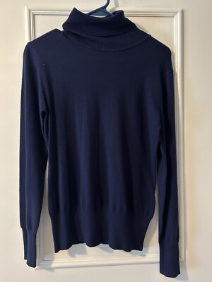 FOREVER 21 Women's Navy Blue Long Sleeve Turtleneck Sweater Size M | eBay