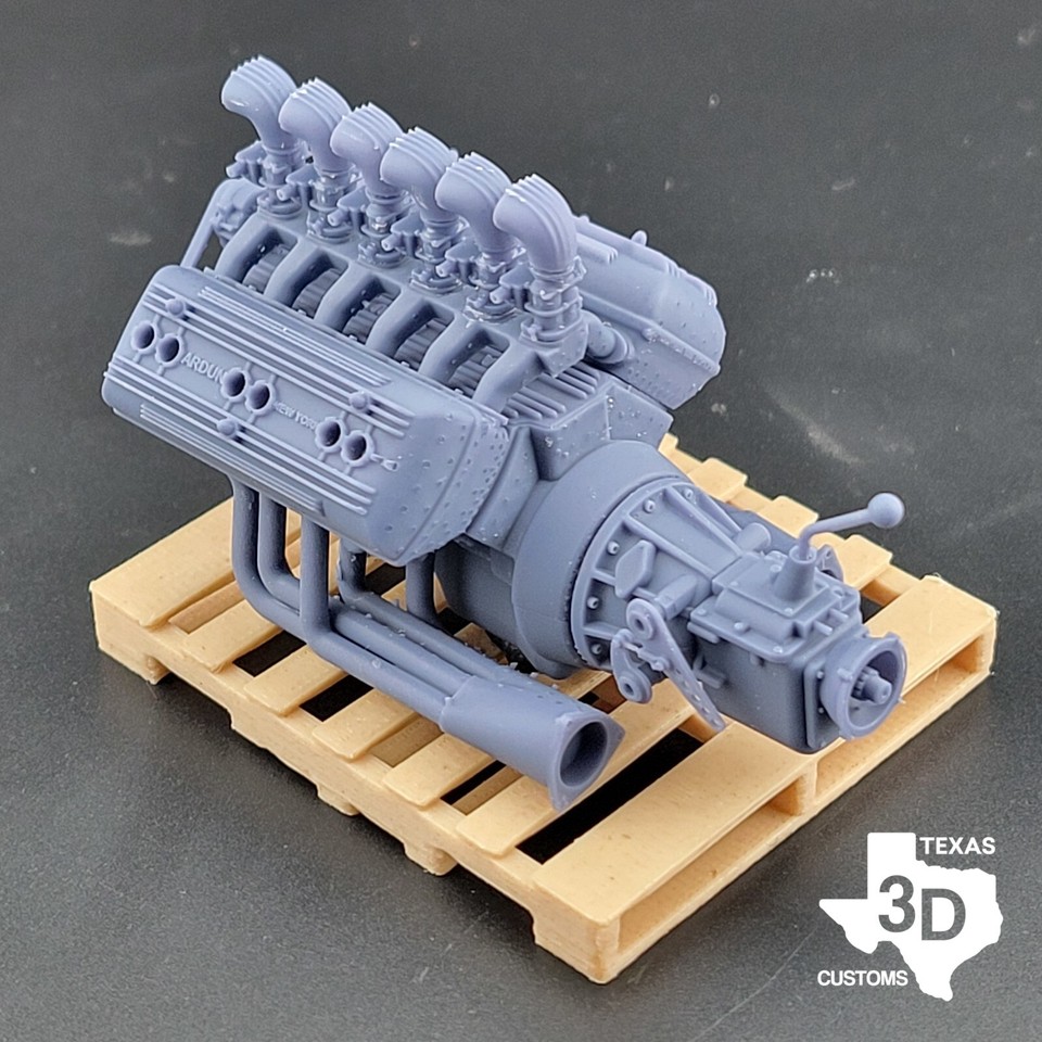 Ardun V12 6x2 Stromberg Intake model engine resin 3D printed 1:24-1:8 ...
