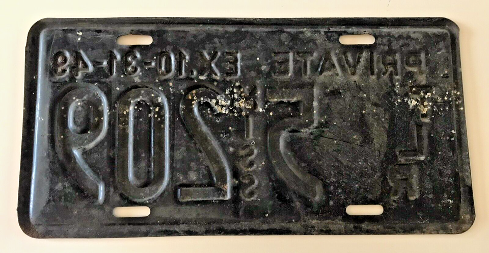 Vintage Mississippi License Plate 1949 Private Trailer TLR Miss MS Tag ...