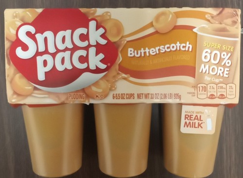 Snack Pack Butterscotch Pudding Super size Cups 60% More, 6 Count | eBay
