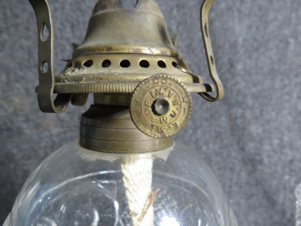 Antique pair Sandwich Glass lamps Cornucopia pattern | eBay