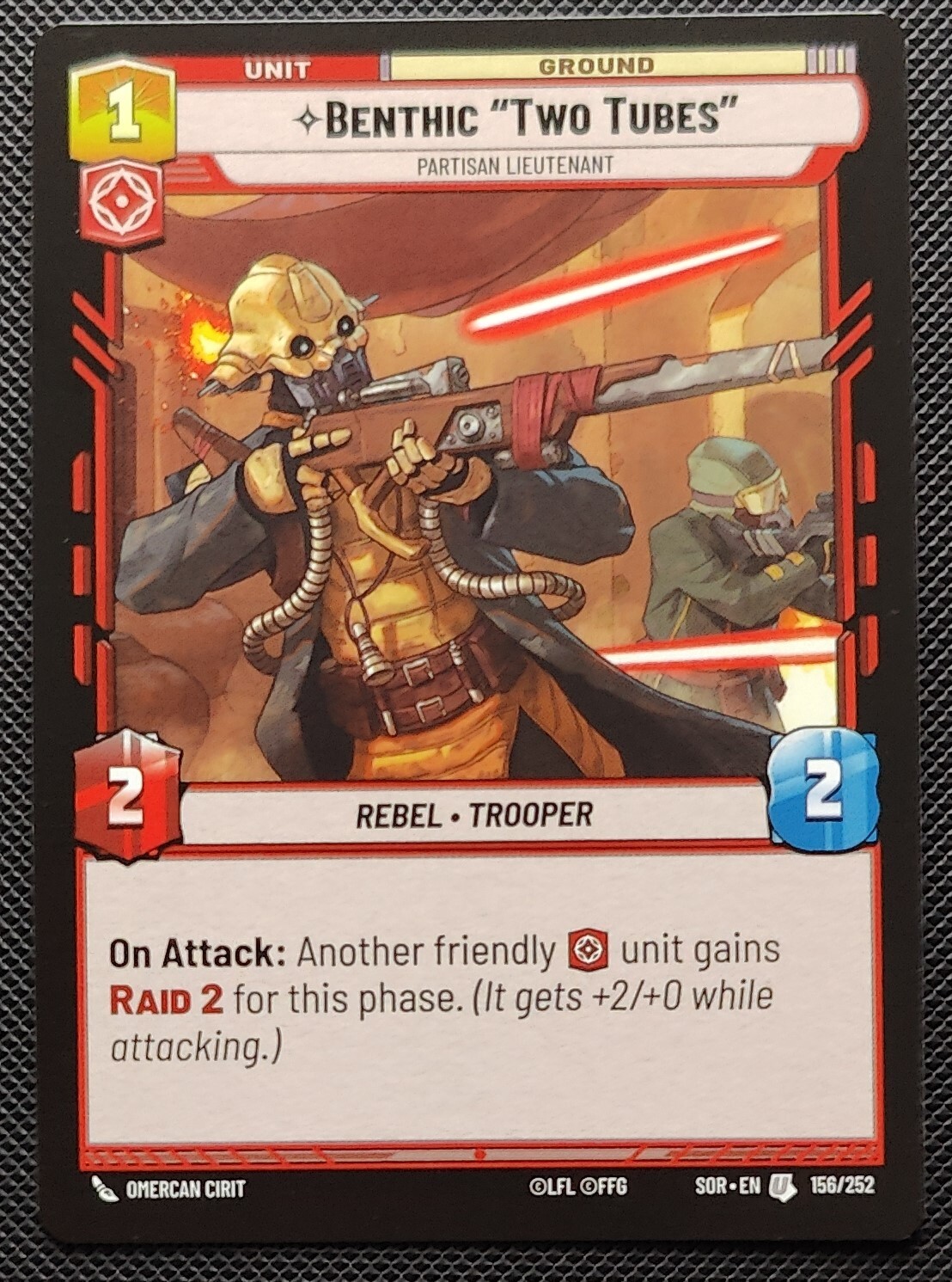 Benthic "Two Tubes" 156/252 Uncommon SOR Star Wars Unlimited TCG Card ...