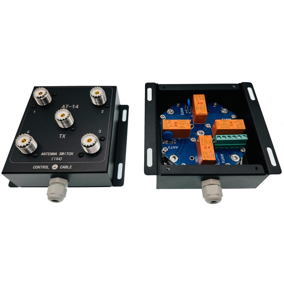 AT-14 4-Way Coax Remote Antenna Switch KIT SO-239 1.8MHz-60MHz 500W PEP ...