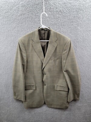 Claiborne Mens Blazer 42R Tan 100% Wool 2 Button Ventless Suit Jacket ...
